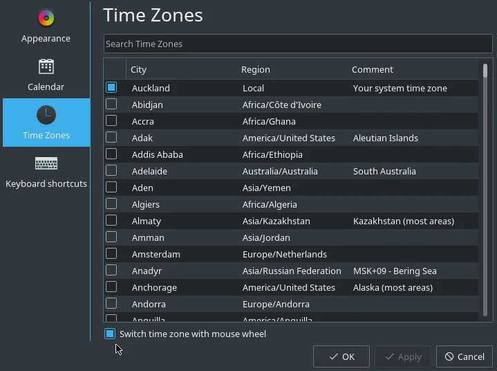 Use Different Time Zones On Your Linux KDE Desktop Opensource